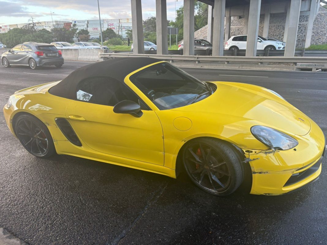 Drunk yellow Porsche driver crashes into taxi in Cape Town — arrested ...